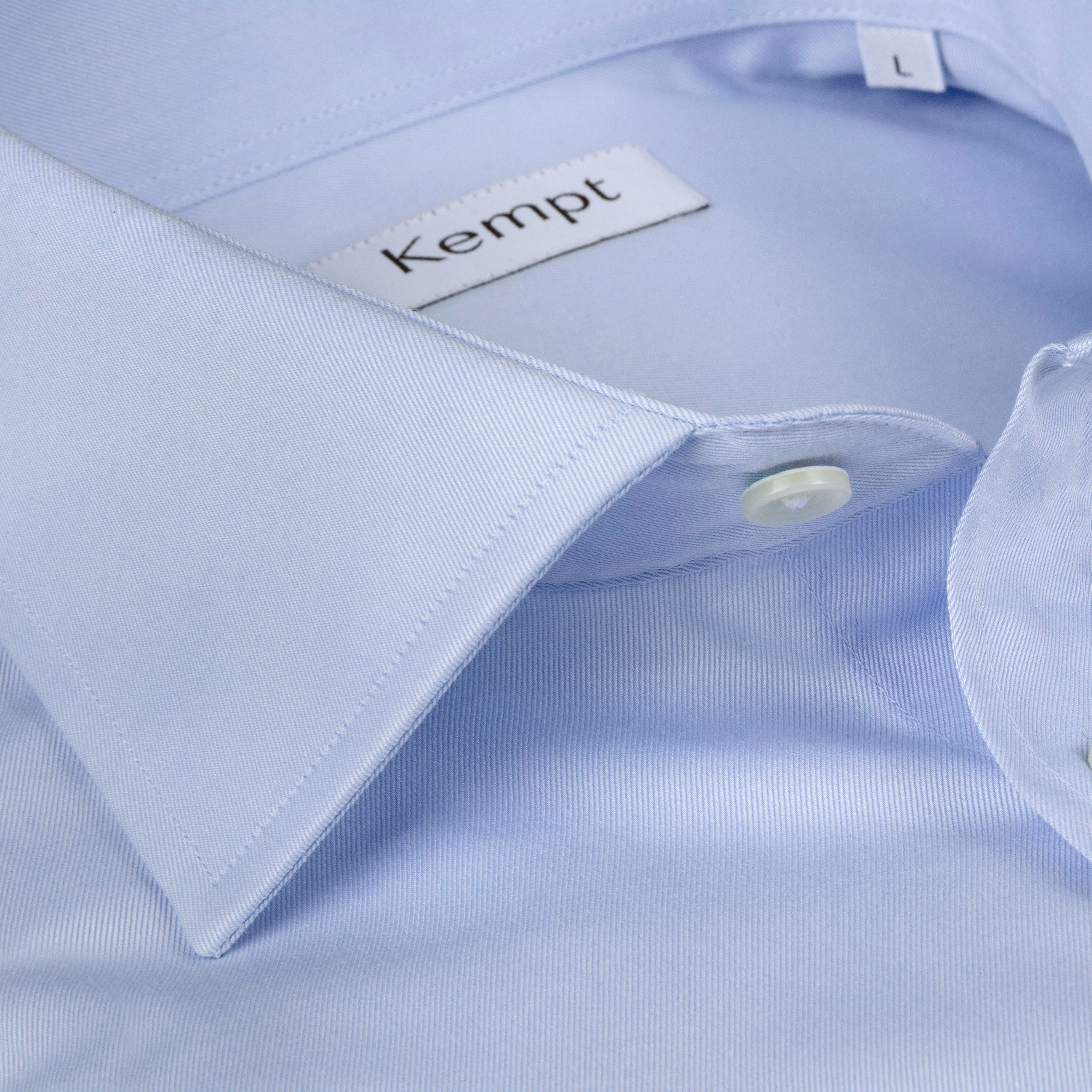 Men's Blue Fine Twill Cotton Shirt – Kempt