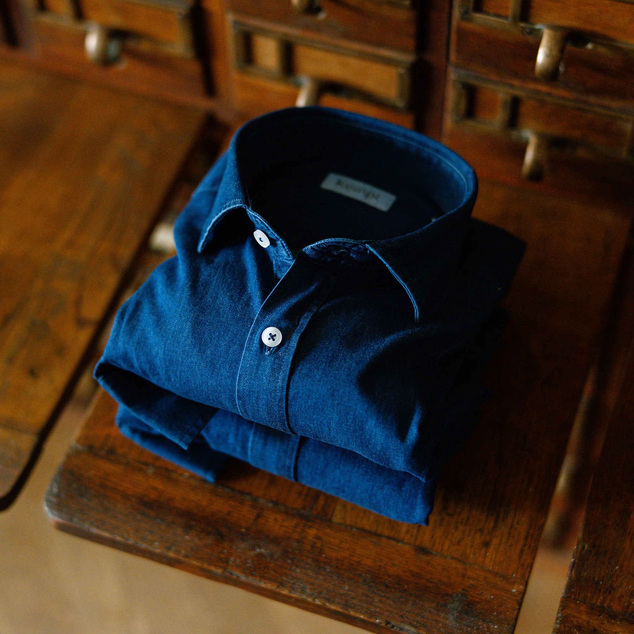 Men's Casual Dark Indigo Denim Shirt – Kempt