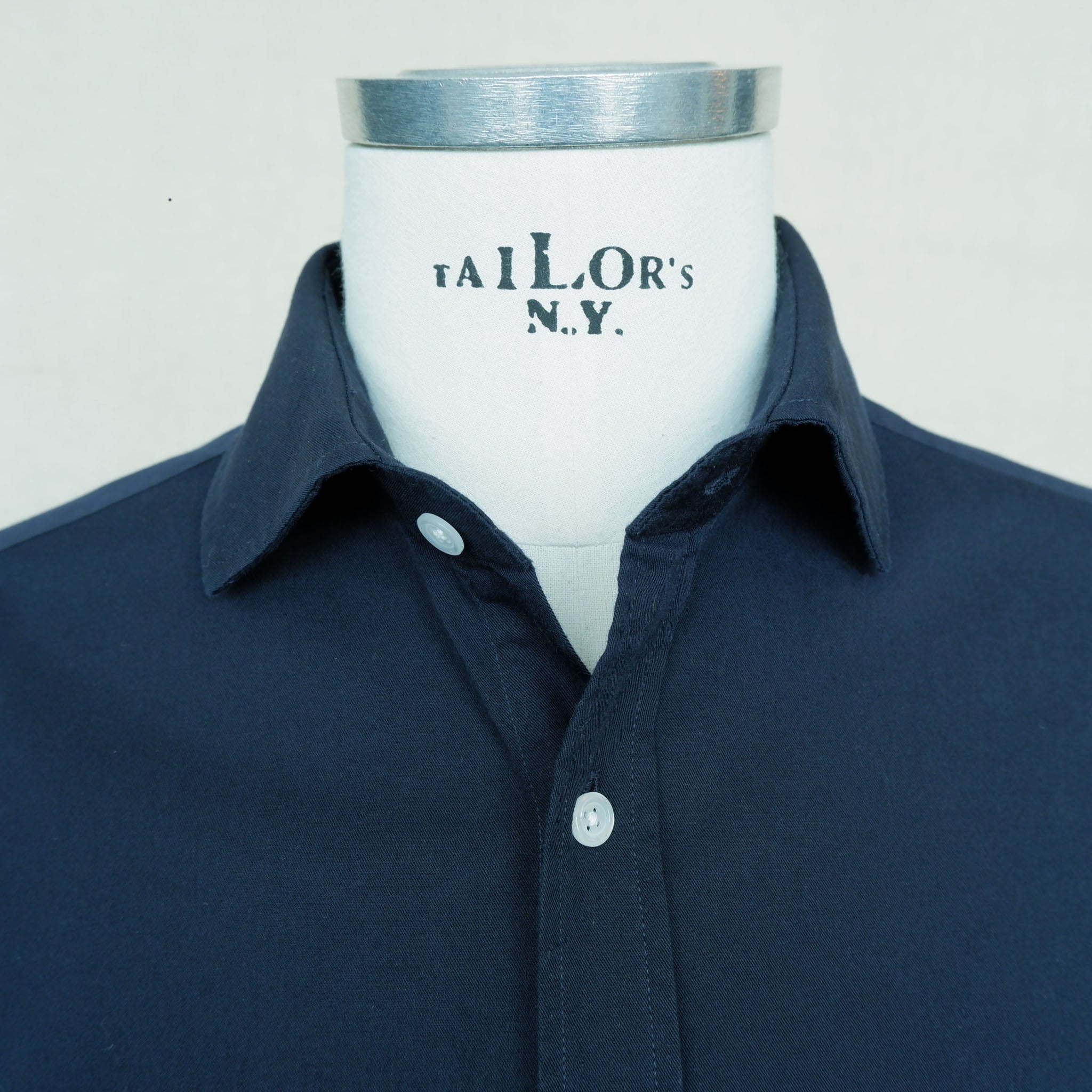 Men's Casual Navy Brushed Cotton Shirt – Kempt