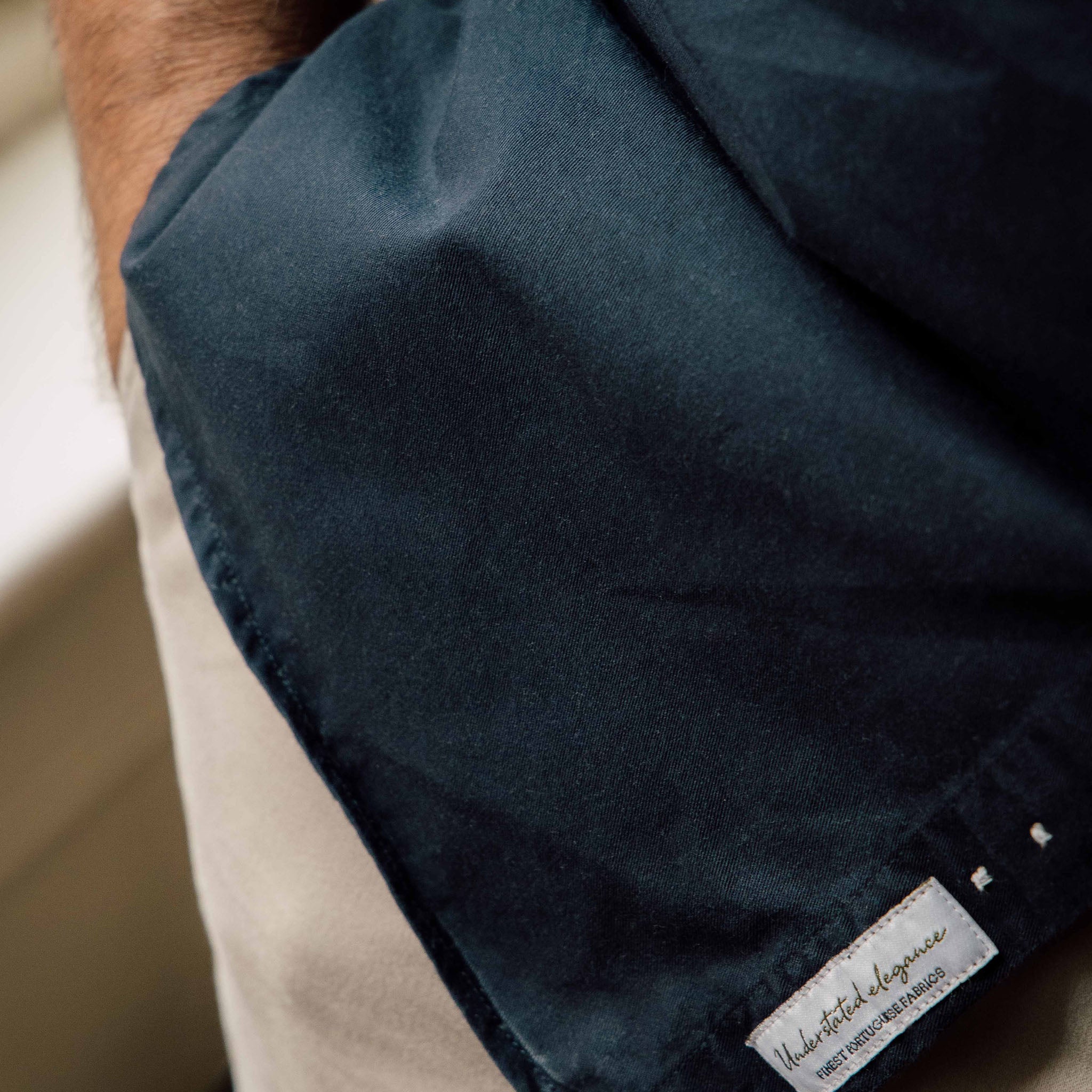 Men's Casual Navy Brushed Cotton Shirt – Kempt