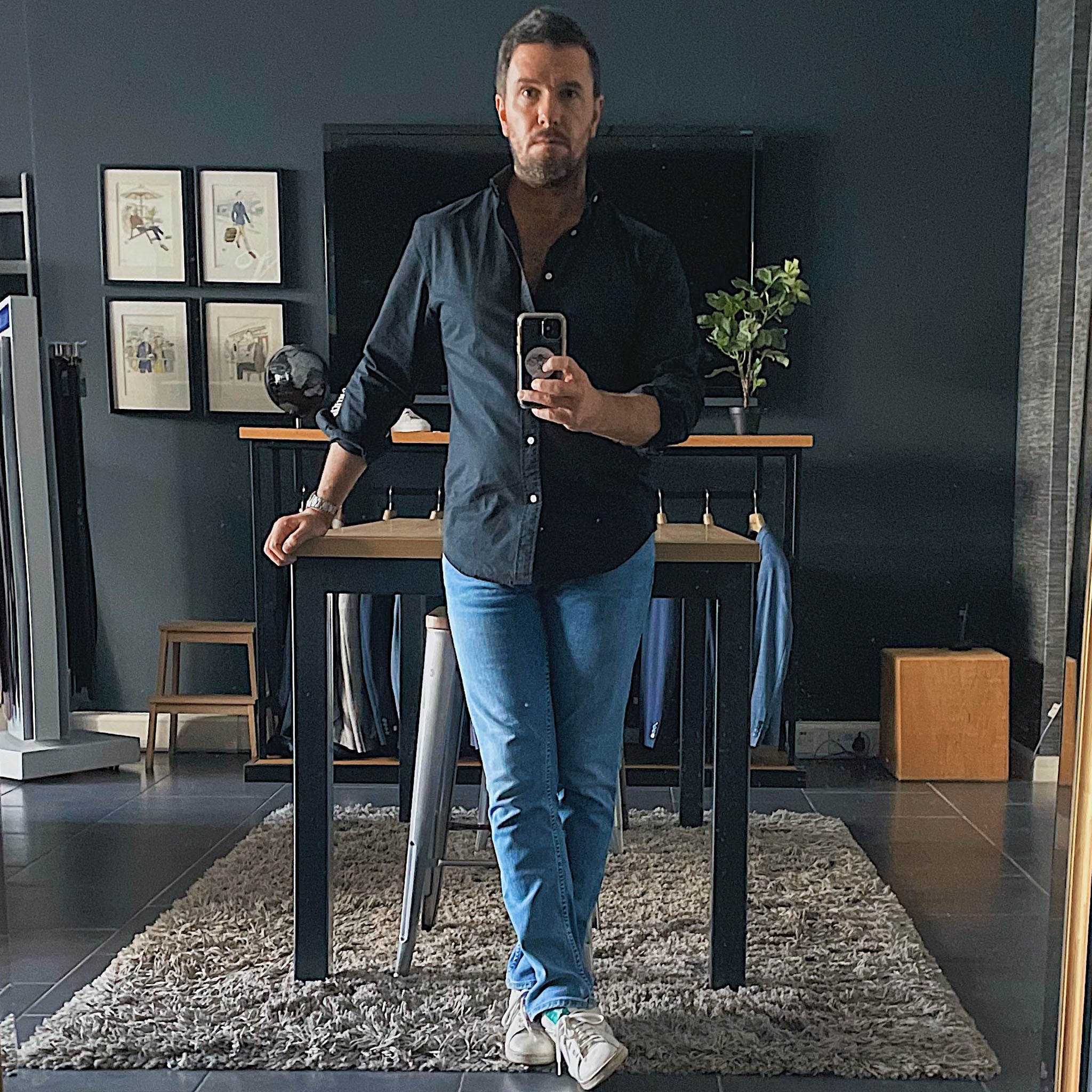 Men's Casual Black Brushed Cotton Shirt – Kempt